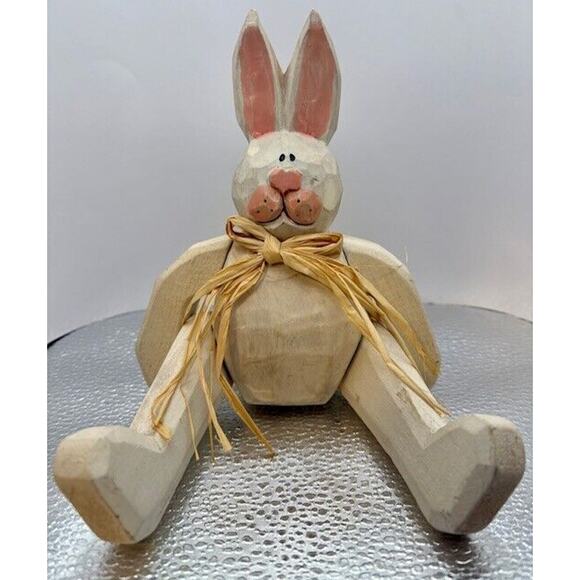 Wooden | Holiday | Bunny Rabbit Jointed Poseable Wooden Shelf Setter ...